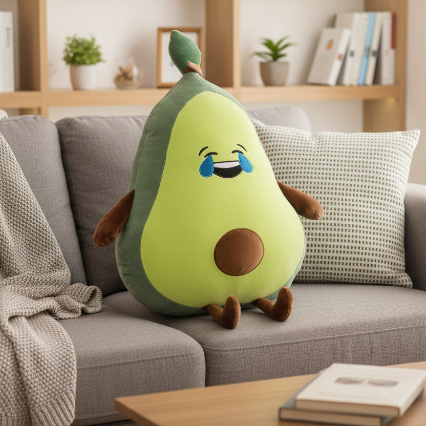 Smiley Avocado Plush Toy 35cm - Softness & Smiles for Everyone – Grande ...